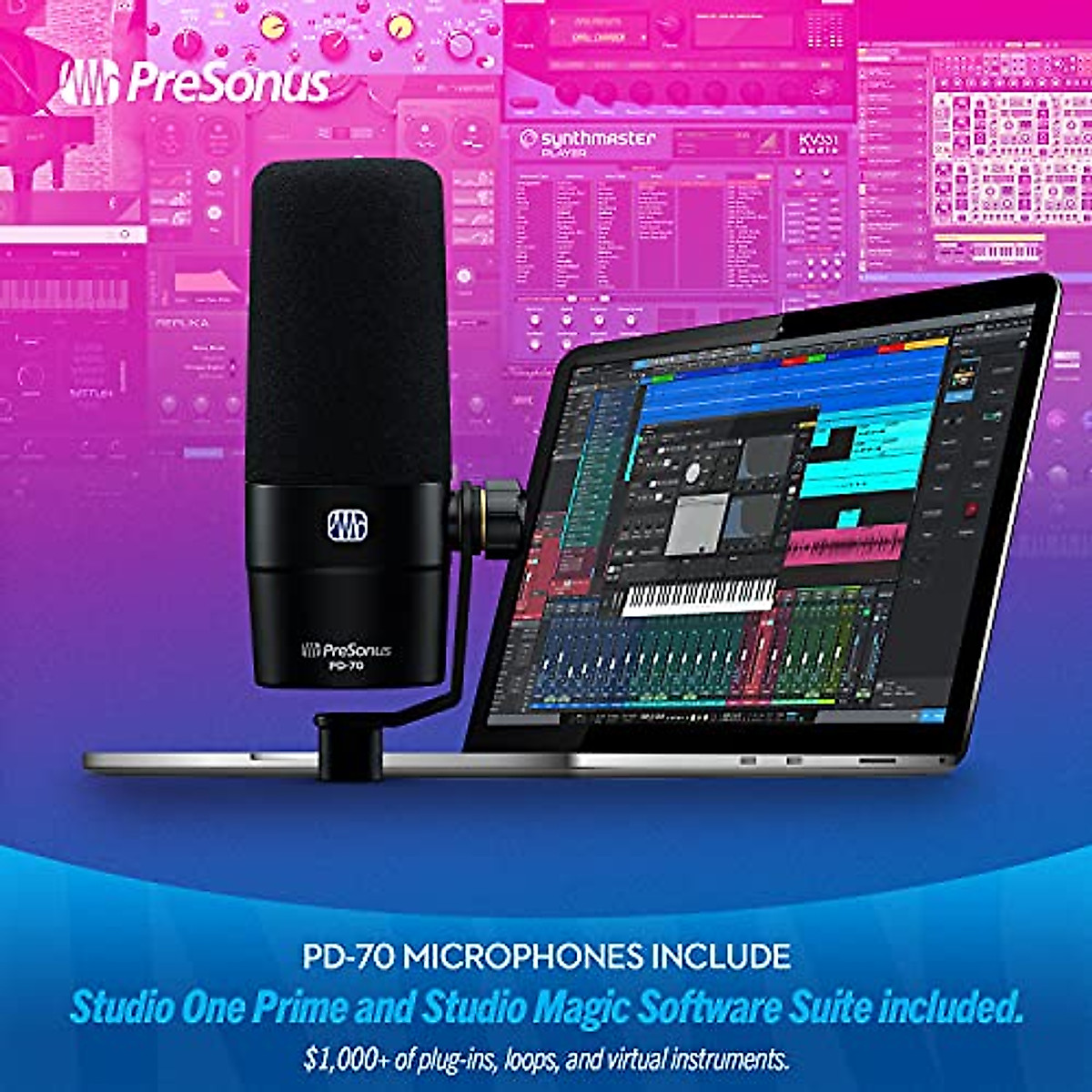 PreSonus PD-70 Dynamic Vocal Microphone for Broadcast, Podcasting, and Live Streaming