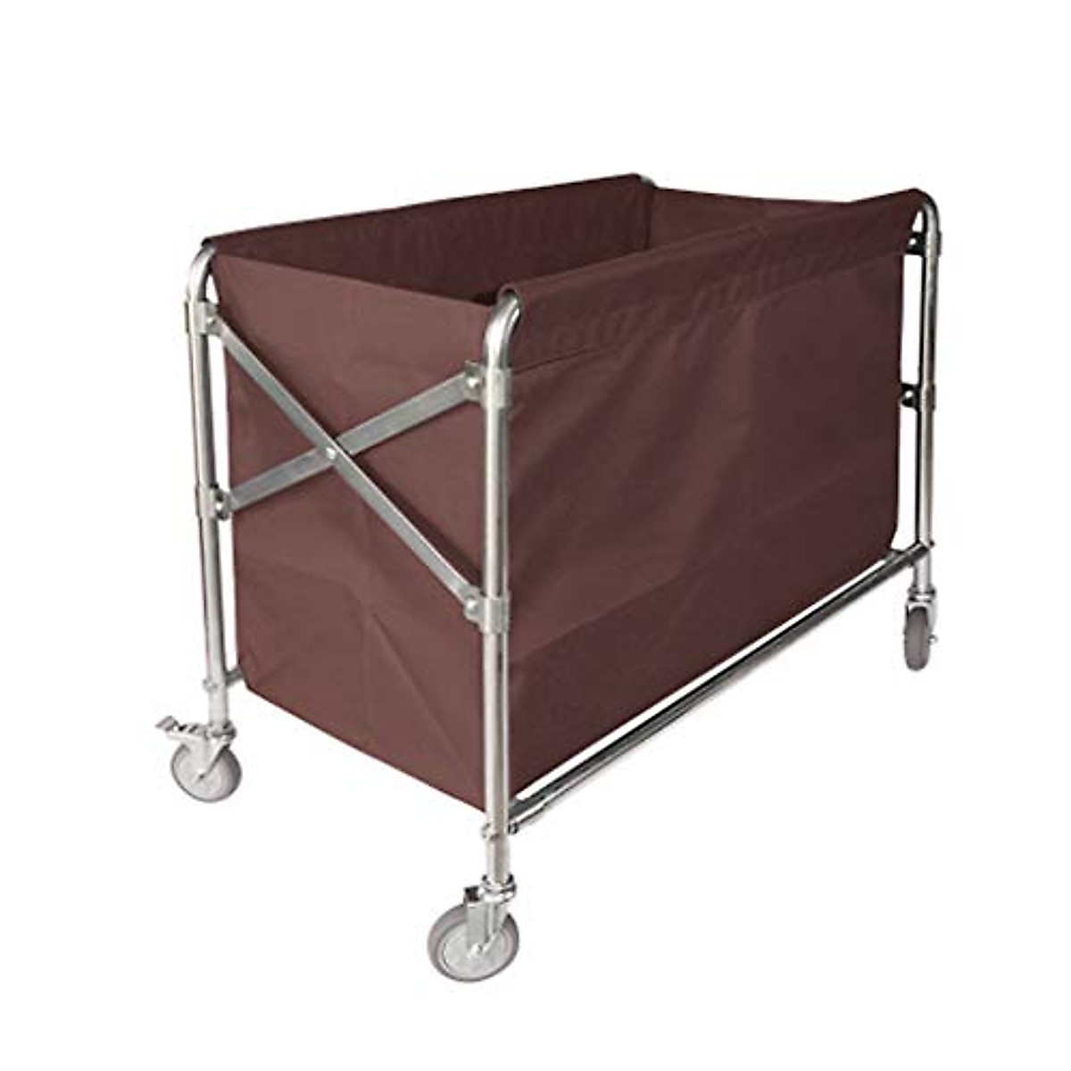 Commercial Laundry Cart Heavy Duty Folding Cleaning Hotel Linen Cart Maximum Load 200kg Stainless Steel Oxford Cloth Bags 4 Rubber Silent Wheels Hotel Laundry Hospital