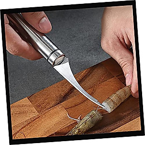 DOITOOL 2pcs Stainless Steel Shrimp Wire Knife Metal Cleaner Prawn Peeler Shrimp Deveiner Crab Shell Peeler Kitchen Seafood Gadget Shrimp Line Cutters Shrimp Peeling Tool Stainless Steel