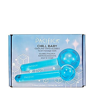 Pacifica Beauty, Chill Baby Cooling Glass Cryo Globes, For Cold Facial Massage, Face Massage, Small & Large Globes, Anti-Freeze Cooling Liquid, Minimize Pore Appearance, Reduce Redness & Puffiness