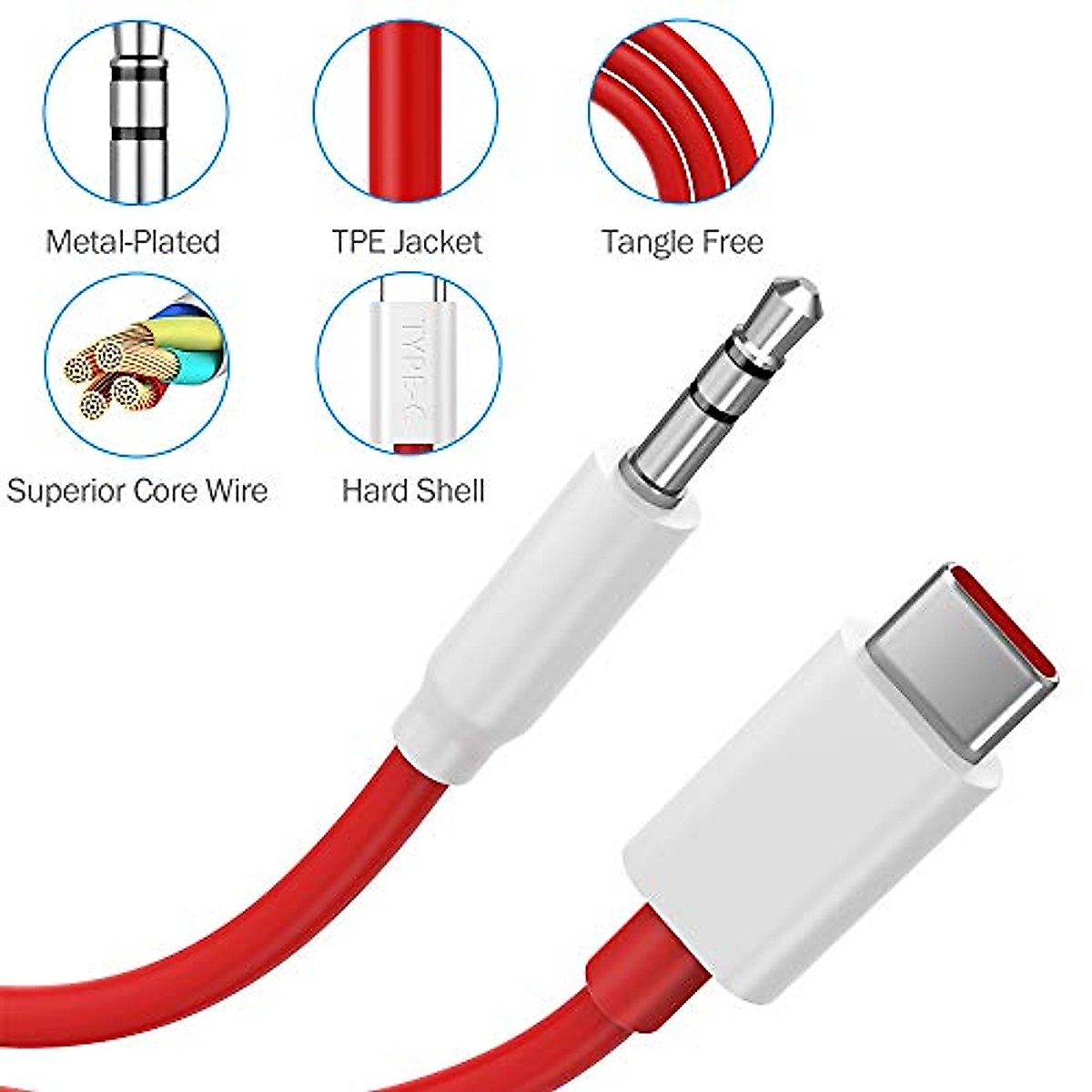 USB C to 3.5mm Cable for Samsung S21 Ultra, COOYA 6.6FT USB C to Aux Male Headphone Audio Cord Car Stereo Auxiliary Cable for Samsung Galaxy S21 Plus S20 FE 5G Note 20 Ultra, OnePlus 8T 7T, iPad Air 4