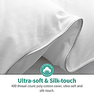 APSMILE Goose Feathers Down Comforter King Size Luxurious All Seasons Duvet Insert - Ultra-Soft 750 Fill-Power Hotel Collection Comforter, 54 Oz Fluffy Medium Warmth, (106x90, Solid White)