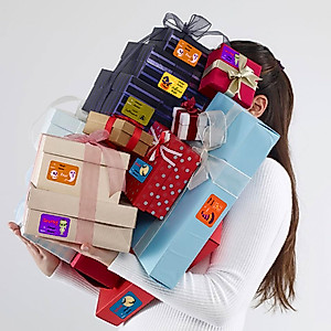 Lucleag 300PCS Halloween Tags Stickers for Wrapping, Self Adhesive Halloween Pumpkin Ghost Bat Spider Witch Hat Gift Stickers Wrap Tags for Halloween Presents Holiday Decorations