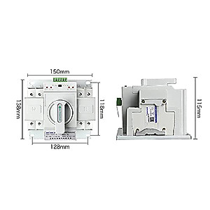 AC 220V/110V 2P 63A Dual Power Automatic Transfer Switch Dual Power Generator Changeover Switch 50HZ/60HZ Automatic and Manual