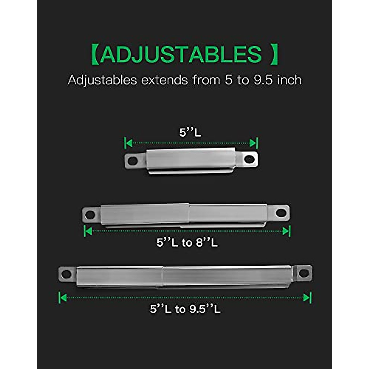 Dtong Universal Crossover Tubes,Replacement for Charbroil Advantage 463344116,463241113,463449914,Nexgrill 720-0830h and Others Most Grills Crossover. Adjust from 5in to 8in(3-Pack),6.18x2.4x2.13 in