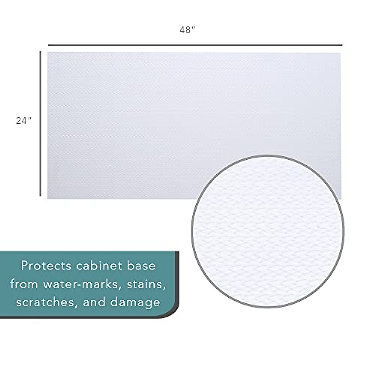 Con-Tact Waterproof Protective Liner for Under Kitchen Sink, Bathroom, Laundry Room Non-Adhesive Undersink and Vanity Mat, 24" x 48", Clear