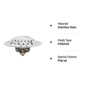 Haftaby Upgraded Tub Stopper Bathtub Drain Plug with Drain Hair Catcher Pop-Up Shower Stopper Hair Trap for 1.6-2.0 Inch