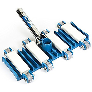 Aquatix Pro Pool Vacuum Head with Wheels, 14" Heavy Duty Model, Aluminum Handle, Flex Swimming Pool Vacuum Head with Swivel, Weighted Attachment for Concrete or Plaster Pool Cleaning