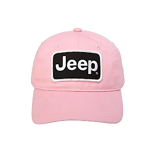 Jeep Premium Chino Twill Unstructured Embroidered Patch Hat for Women | Cap for Girls Pink