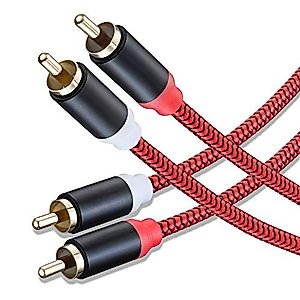 RCA Cable 30Ft,2Rca Male to 2-Rca Male Audio Stereo Subwoofer Cable [Hi-Fi Sound] Nylon-Braided Auxiliary Audio Cord for Home Theater, HDTV, Amplifiers, Hi-Fi Systems,Speakers and etc(30Ft/10M)