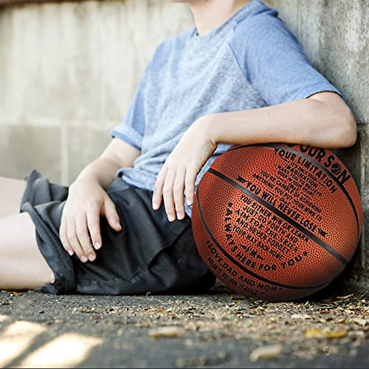 Tree Life Engraved Boys Basketball Gifts for Son - to Our Son - Your Limitation It’s Only You Imagination - from Dad and Mom Christmas Birthday Gifts Indoor/Outdoor Basketball 29“
