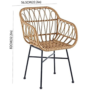 HASWEX Outdoor Patio Rocking Chair Indoor Rattan Rocker Chair, Padded Cushion Rocker Recliner Chair Suitable for Front Porch Living Room Terrace Garden Courtyard