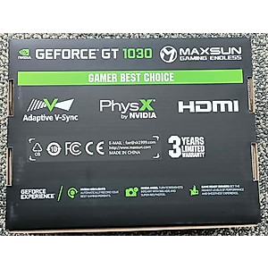 maxsun GEFORCE GT 1030 2GB GDDR5 Video Graphics Card GPU Mini ITX Design, New Architecture & Fast Performance Than 2GD4, HDMI, DVI-D, Single Fan Cooling System