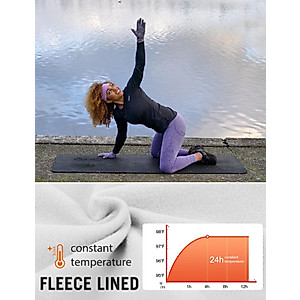 BALEAF Women's Thermal Shirts Long Sleeve Workout Tops Running Athletic Zipper Pocket Fleece Lined Cold Weather Gear Winter Thumbholes White L