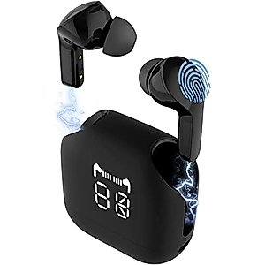 Pinetree True Wireless Earbuds, Bluetooth 5.0 Headphones, Noise Cancelling Crystal Clear Sound, in-Ear Stereo Earphones 100 Hours Long Battery time,Superior Headphones (Black)