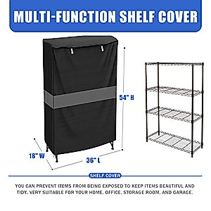MOLLYAIR Wire Shelving Cover Wire Rack Cover Storage Rack Cover Used to Cover Sundries, Suitable for Rack 36X18X54in, Black,only Cover