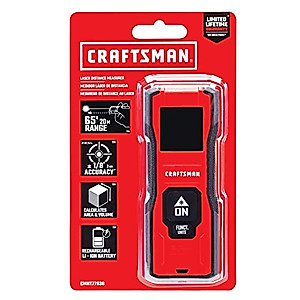 CRAFTSMAN Distance Meter/Laser Measure Tool, 65-Foot Range (CMHT77638)