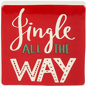 Holiday Ceramic Blocks Set of 3 Large Heavy 5 x 5 Christmas Ceramic Blocks Tabletop Cute Blocks For Your Ceramic Holiday Villages