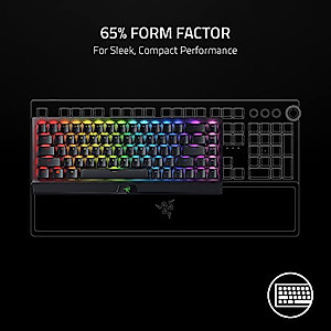 Razer BlackWidow V3 Mini HyperSpeed 65% Wireless Mechanical Gaming Keyboard: Green Mechanical Switches Tactile & Clicky - Phantom Pudding Keycaps - Chroma RGB - Up to 200 Hr Battery Snap Tap