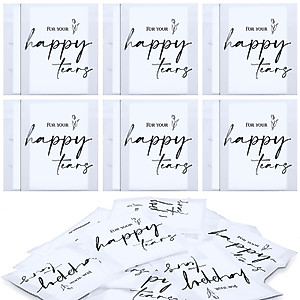 Eaasty Happy Tears Tissue Packs for Wedding 3 Ply Wedding Tissues for Guests Travel Size Bulk Facial Paper Welcome Bag Stuffers Gift Bride and Groom Mother(30 Pack)