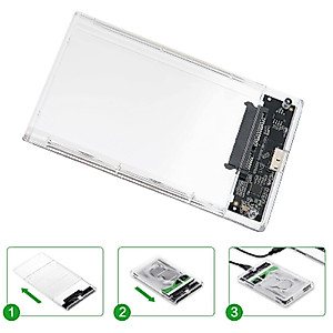 01 Transparent SSD Enclosure, Computer Accessories Plug and Play Transparent SSD Case for Hard Drive for Laptop SSD Solid State Drive