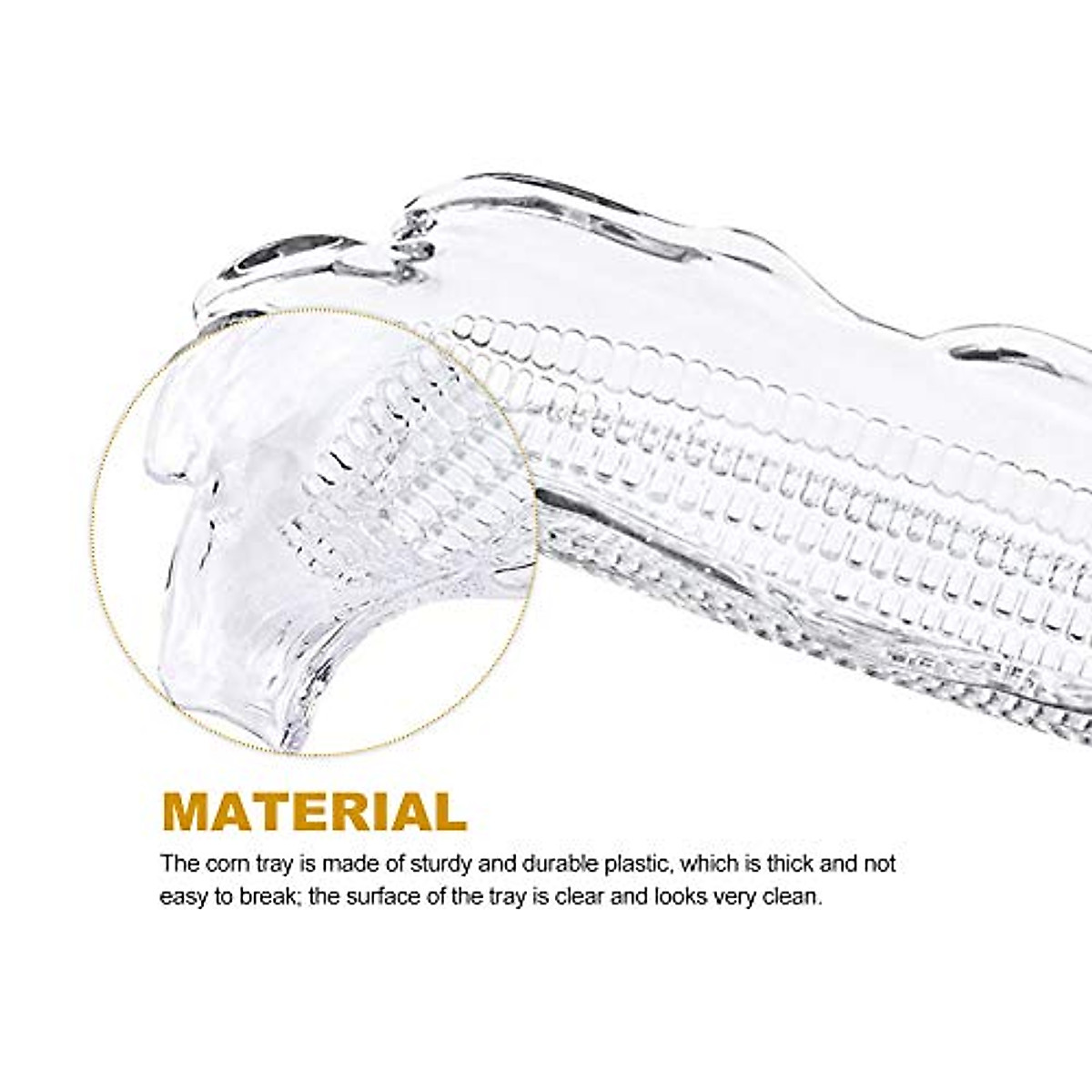 4pcs Corn Tray, Corn On The Cob Plastic Tray, Family Barbecue Tool BBQ Transparent Corn Dish, Corn Holders Skewers Trays Storage Container Party Dinnerware Sets