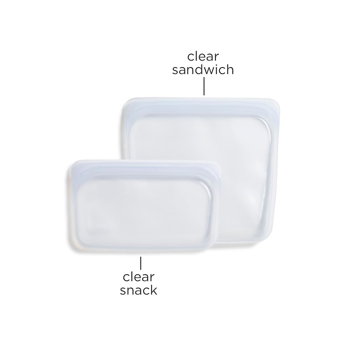 Stasher Premium Silicone Reusable Food Storage Bags, 2-Pack, Clear | Multi-Use Food Storage Bags, Lunch Bag, Travel Containers | BPA Free, Leak-free, Dishwasher-Safe, Eco-friendly