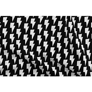 Spoonflower Fabric - Black White Storm Weather Lightning Rain Raindrops Printed on Petal Signature Cotton Fabric by The Yard - Sewing Quilting Apparel Crafts Decor