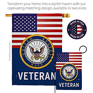 US Navy Veteran Garden Flag - Armed Forces USN Seabee United State American Military Retire - House Decoration Banner Small Yard Gift Double-Sided Made In USA 13 X 18.5