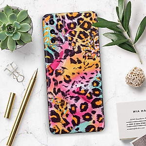 DesignSkinz Rainbow Leopard Sherbert Protective Vinyl Decal Wrap Skin Cover Compatible with The Samsung Galaxy S20 (Screen Trim & Back Glass Skin)