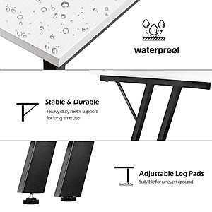 Lufeiya L Shaped Desk White Corner Computer Desks for Small Space Home Office Student Study Bedroom PC Work,51 Inch Modern L-Shaped Writing Table with Monitor Stand