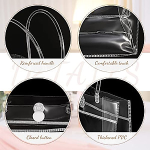 50 Pcs Clear Plastic Gift Bags with Handle Transparent PVC Plastic Gift Wrap Tote Bag Wedding Gift Bags Reusable Small Clear Gift Bags for Shopping Birthday Wedding Party Favor (6 x 5.1 x 2.8 Inch)