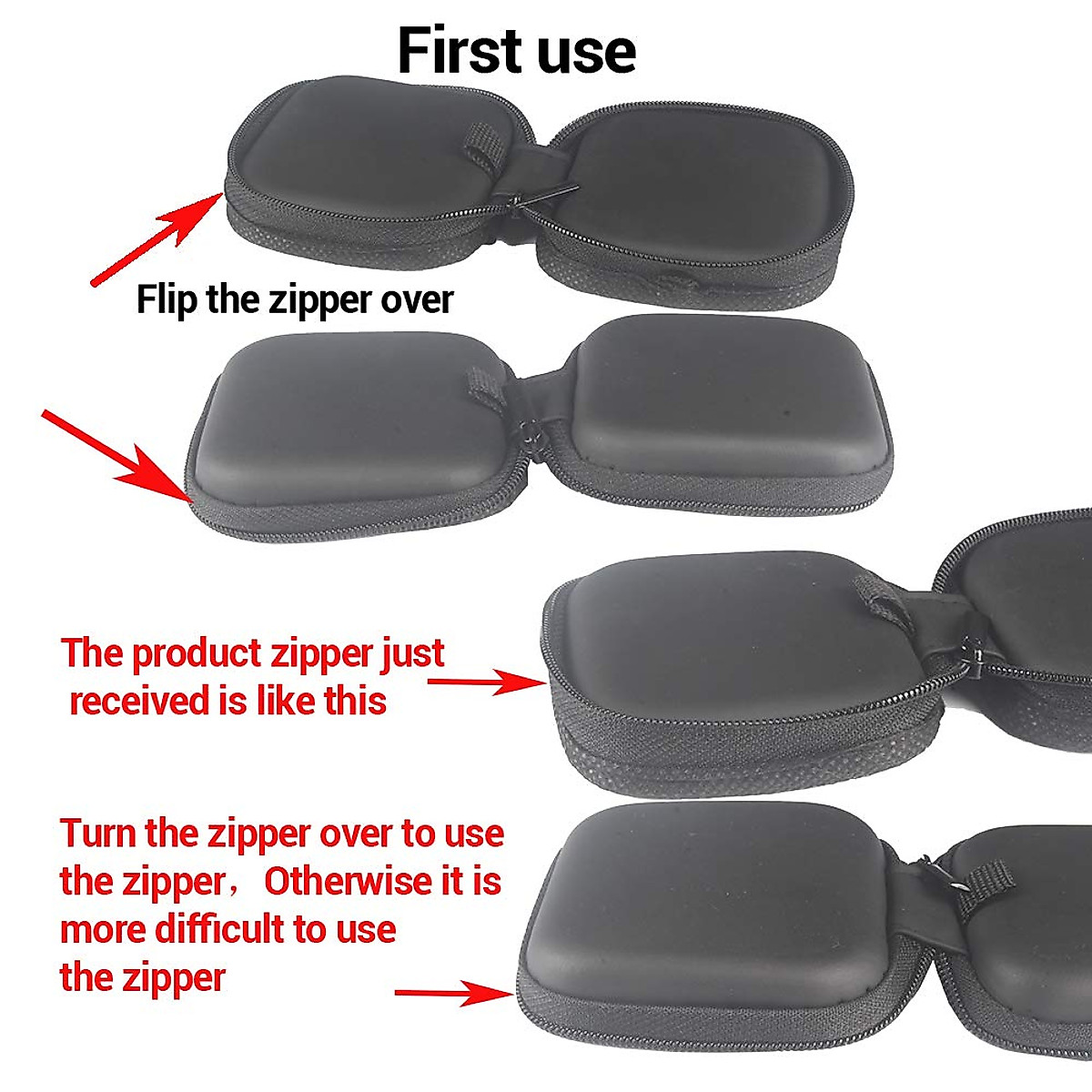 HOTNOW Portable Square Earphone Carrying Case Mini Pouch Storage for Smartphone Earphone Bluetooth Headset Small Storage Bags, 2-Pack