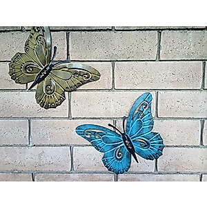 Superdream 3D Nature Inspired Metal Butterfly DIY Decorative Wall Art Trio Hang Indoors or Outdoors