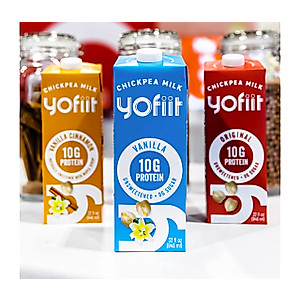 Yofiit Vanilla Cinnamon Plant Based Milk with Pea Protein and Flax - More Protein than Almond Milk - Non Dairy Coffee Creamer, Vegan & Shelf Stable | 10g Protein - 6 Pack
