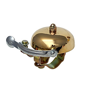 Crane Bike Bell, Brass, Suzu Bicycle Bell, Made in Japan for City Bikes, Cruisers, Road Bikes or MTB, Fits Bars diameters 22.2 to 26.0mm
