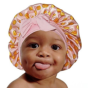 2pcs Pack Baby Bonnet Kids Bonnet Infant Satin Silk Hair Bonnets For Girls Boys Toddler newborn infants with tie band bow 6-12 months