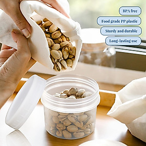 TKOnline 10 Pack 5oz Reusable Small Plastic Containers with Screw Lids, Small Food Storage Freezer Containers, Deli Containers Stackable Food Storage Jars, Sauce Condiment Jars Lunch Box Accessories