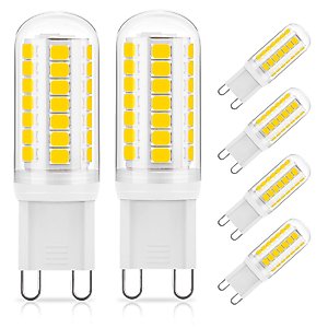 DiCUNO G9 LED Bulb Daylight White 5000K, 4W 40W Halogen Equivalent, Chandelier Light Bulbs T4 G9 Bi Pin Base, Non-dimmable 430LM Replacement for Bathroom Vanity Lights, Pendant Lighting, Pack of 6