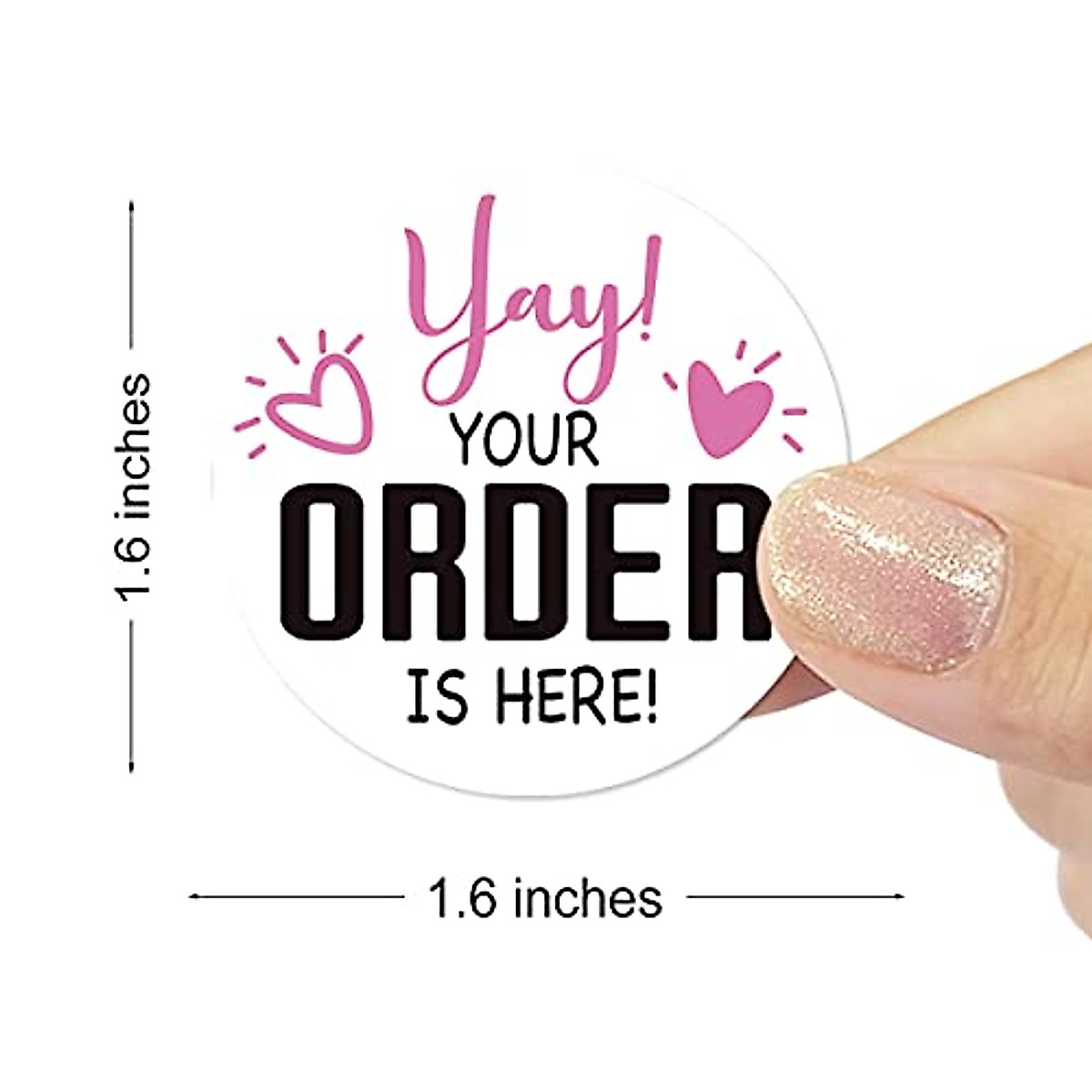 Wailozco Yay Your Order is Here Stickers,Thank You Stickers,Handmade Stickers,Small Shop Stickers,Envelopes Stickers for Small Business, Online Retailers,Handmade Goods,500 Labels Per Roll
