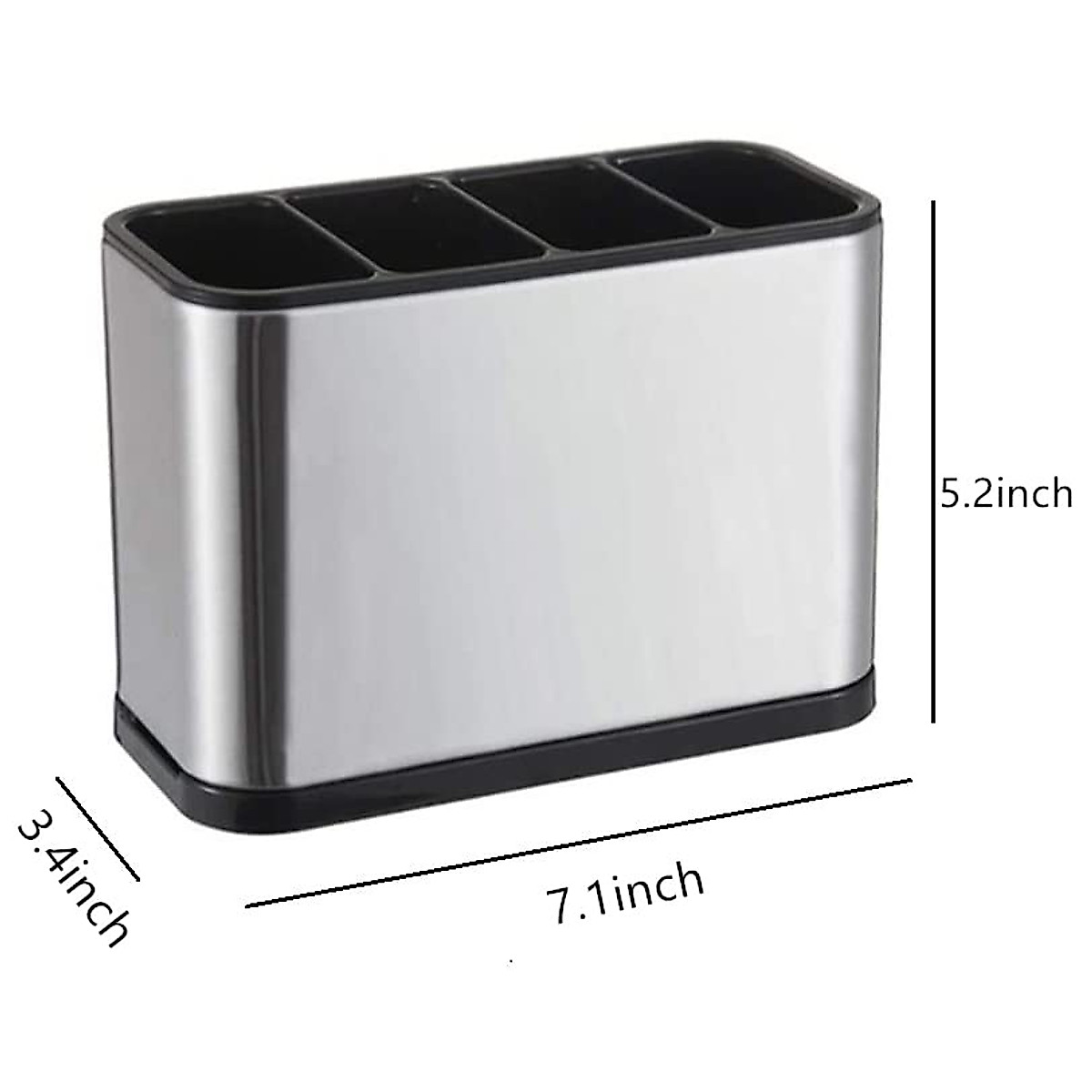 TESOT Utensil Holder Sink Caddy Sponge Holder with 4 Divided Compartments, Sturdy Stainless Steel, Rust Proof