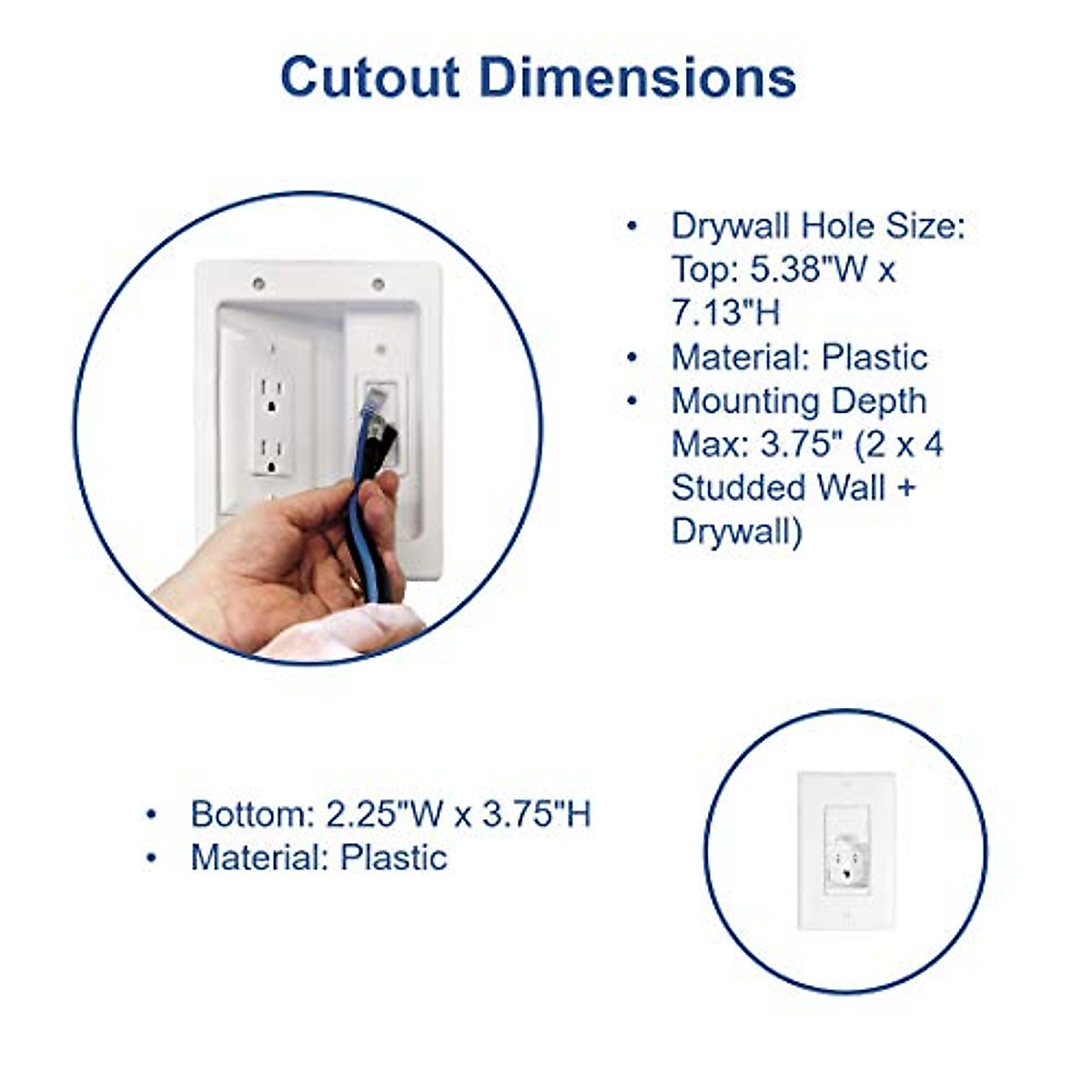 C2G/ Cables To Go 16314 Wiremold In-Wall TV Power Kit