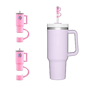 10mm Straw Cover, 2pcs Straw Covers Cap for Stanley Cup 40 oz Food Grade Silicone Cute Large Straw Topper Straw Tips Cover Protector Plugs for Stanley Tumblers Cup for Stanley Cup Accessories 