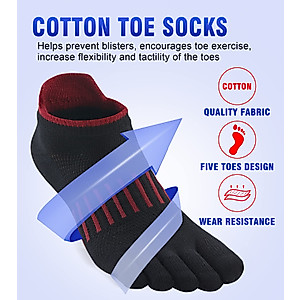 Women Toe Socks Low Cut No Show Wicking 5 Finger Split Cotton Athletic 6 Pack