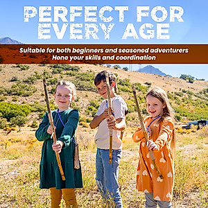 Adventure Awaits! - 2-Pack Handmade Girls Wooden Bow and Arrow Set - 20 Wood Arrows and 2 Quivers - for Outdoor Play