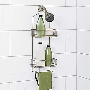 Zenna Home BB78NN 3-Piece Bath-in-a-Box Bath Storage Suite: Spacesaver, Shower Caddy and Over-the-Door Hooks, in Satin Nickel