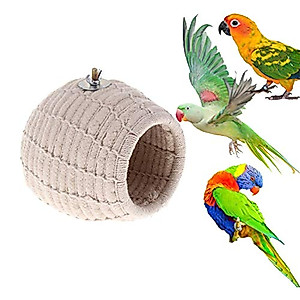 AIRUIFENG Bird Breeding Nest Cotton Rope Bed Toy for Parrot Budgie Parakeet Cockatiel Parakeet Conure Canary Finch Lovebird Small Medium Animal Cage Hatching Nesting Box (Hemp)