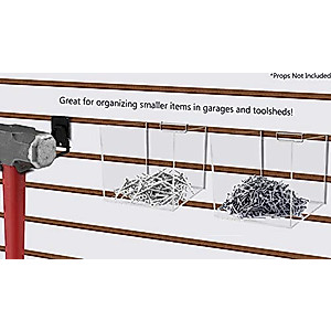 Marketing Holders Slatwall 5 Inch Square Bin Hanging 5 Sided Cube Premium Acrylic Storage Box Garages Boutiques Candy Movie Theatres Cups Shot Glasses