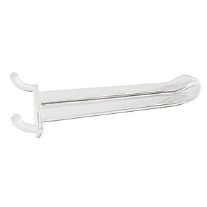 FixtureDisplays® Fixture Hook, Pegwall Hook 4" Clear Plastic Set of 50 pcs 11533