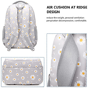 goldwheat Daisy Printed Backpacks With Lunch Pack Pencil Case 3pcs, Water Resistant Lightweight Bookbag For Middle School (Pink)